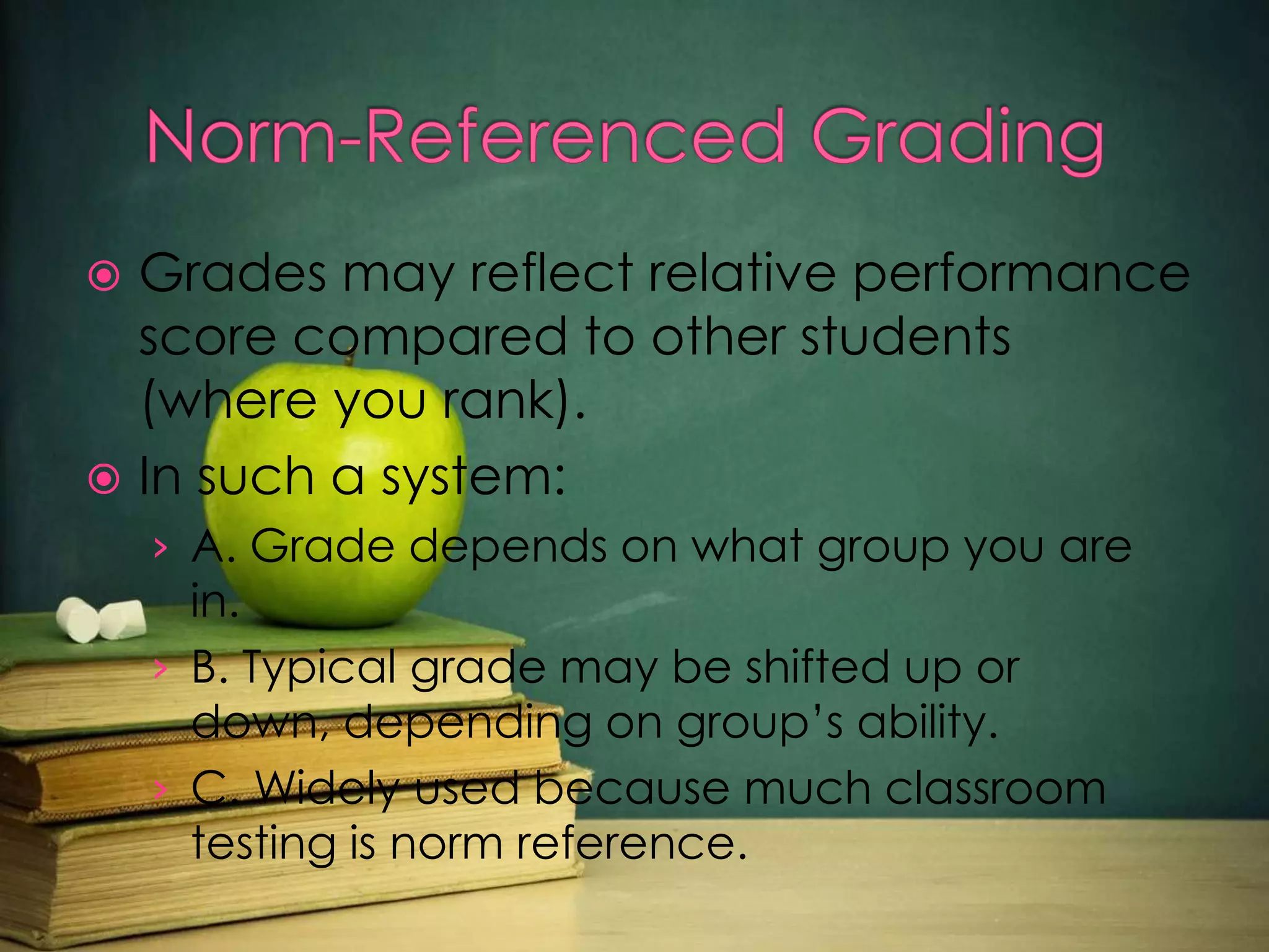 Norm or criterion referenced grading | PPTX