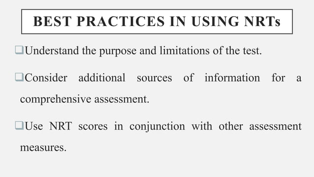 Norm Reference Tests.pptx | Standardized Testing | Educational Assessment