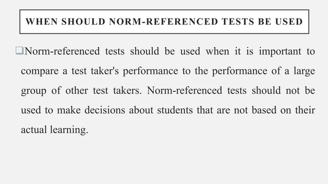 Norm Reference Tests.pptx | Standardized Testing | Educational Assessment