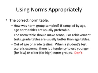Norms | PPT | Standardized Testing | Educational Assessment