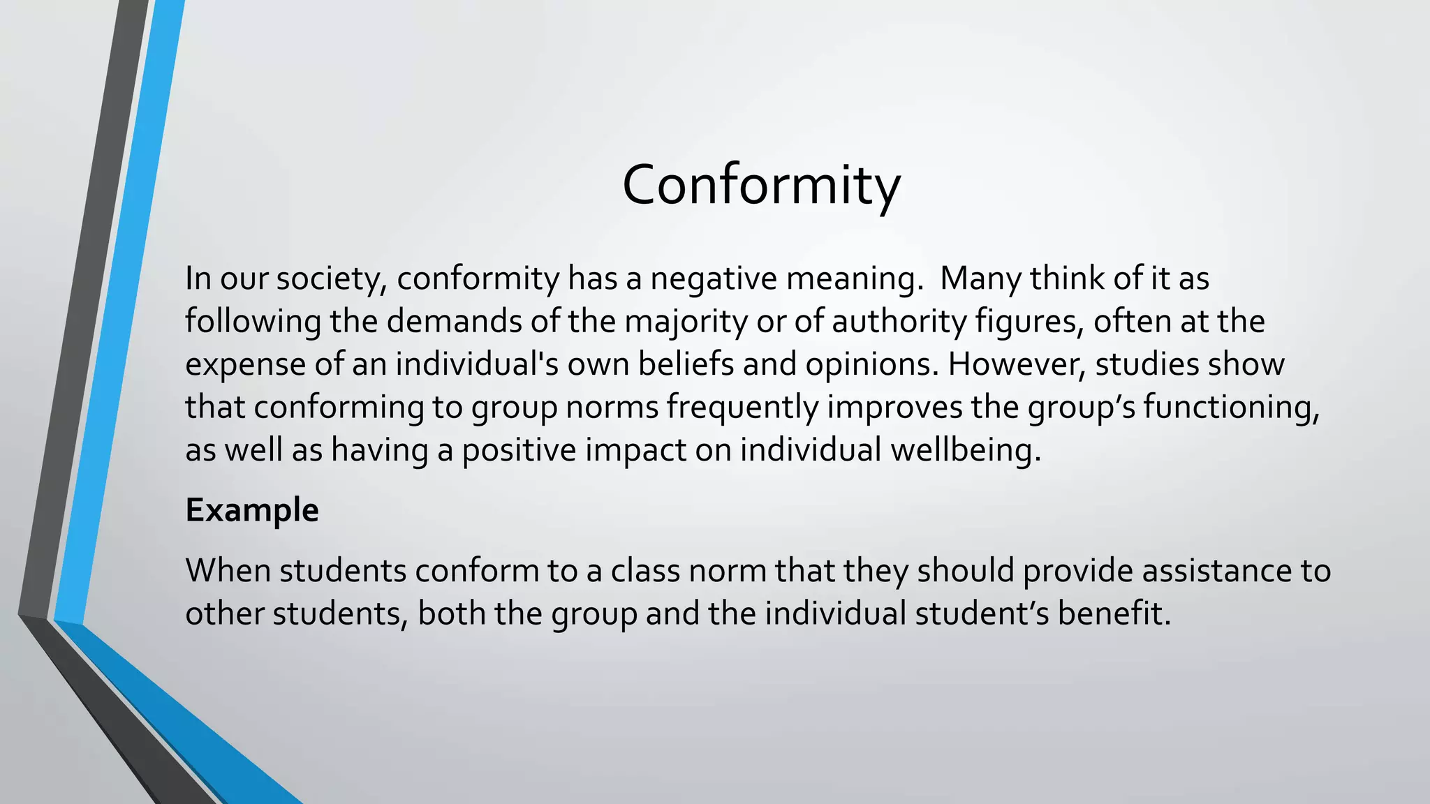 Norms, conformity and cohesiveness | PPTX