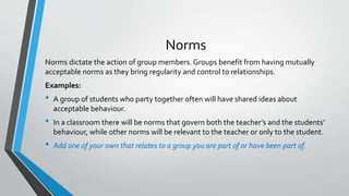 Norms, conformity and cohesiveness | PPTX