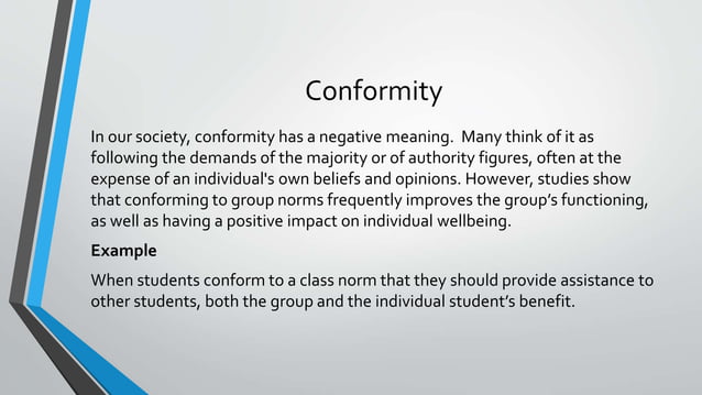 Norms, conformity and cohesiveness | PPTX | Education