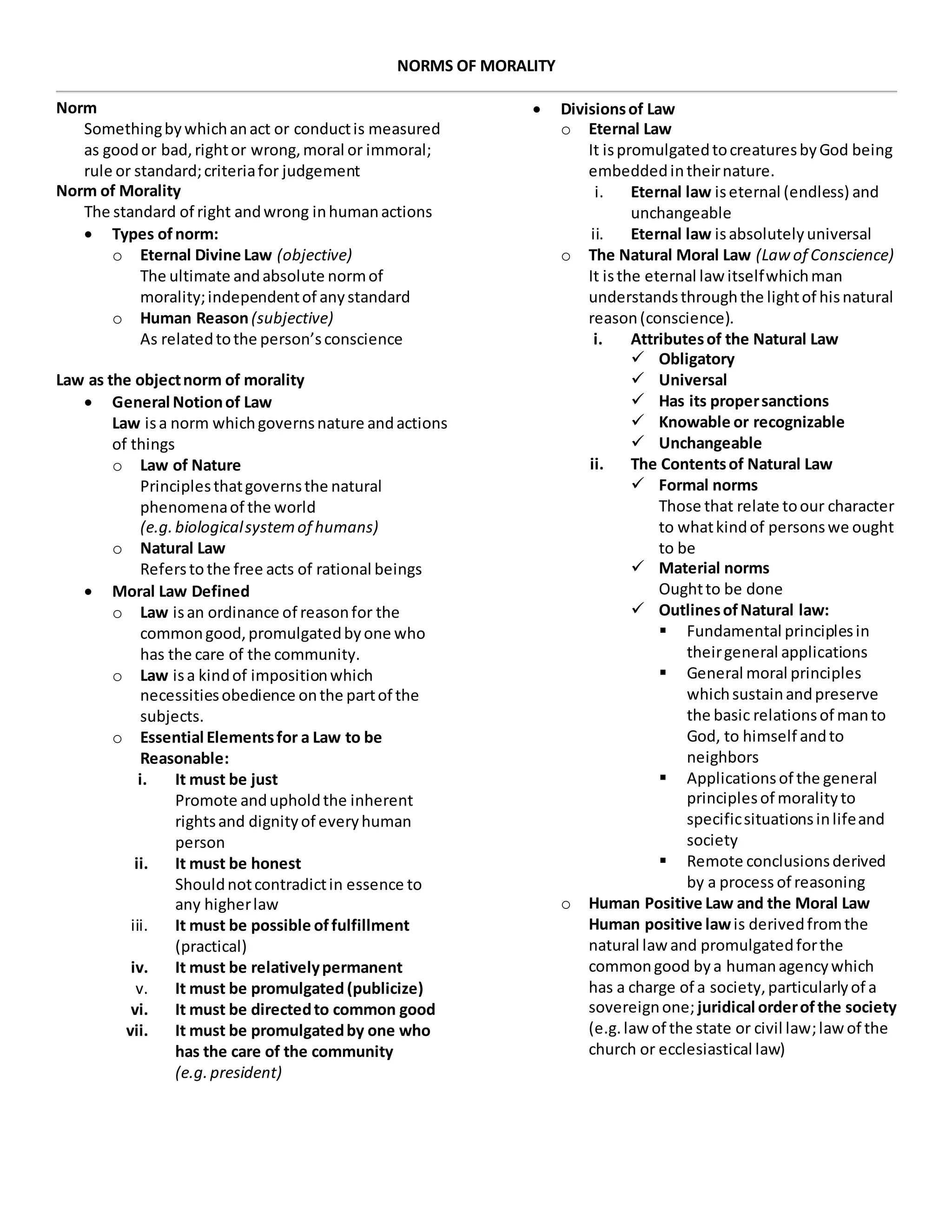 Norms of Morality | DOCX
