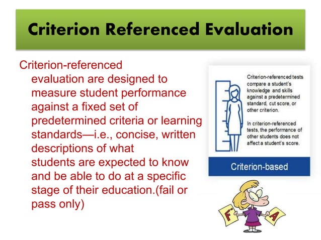 Norms Referenced and Criteria Referenced Evaluation | PPTX ...