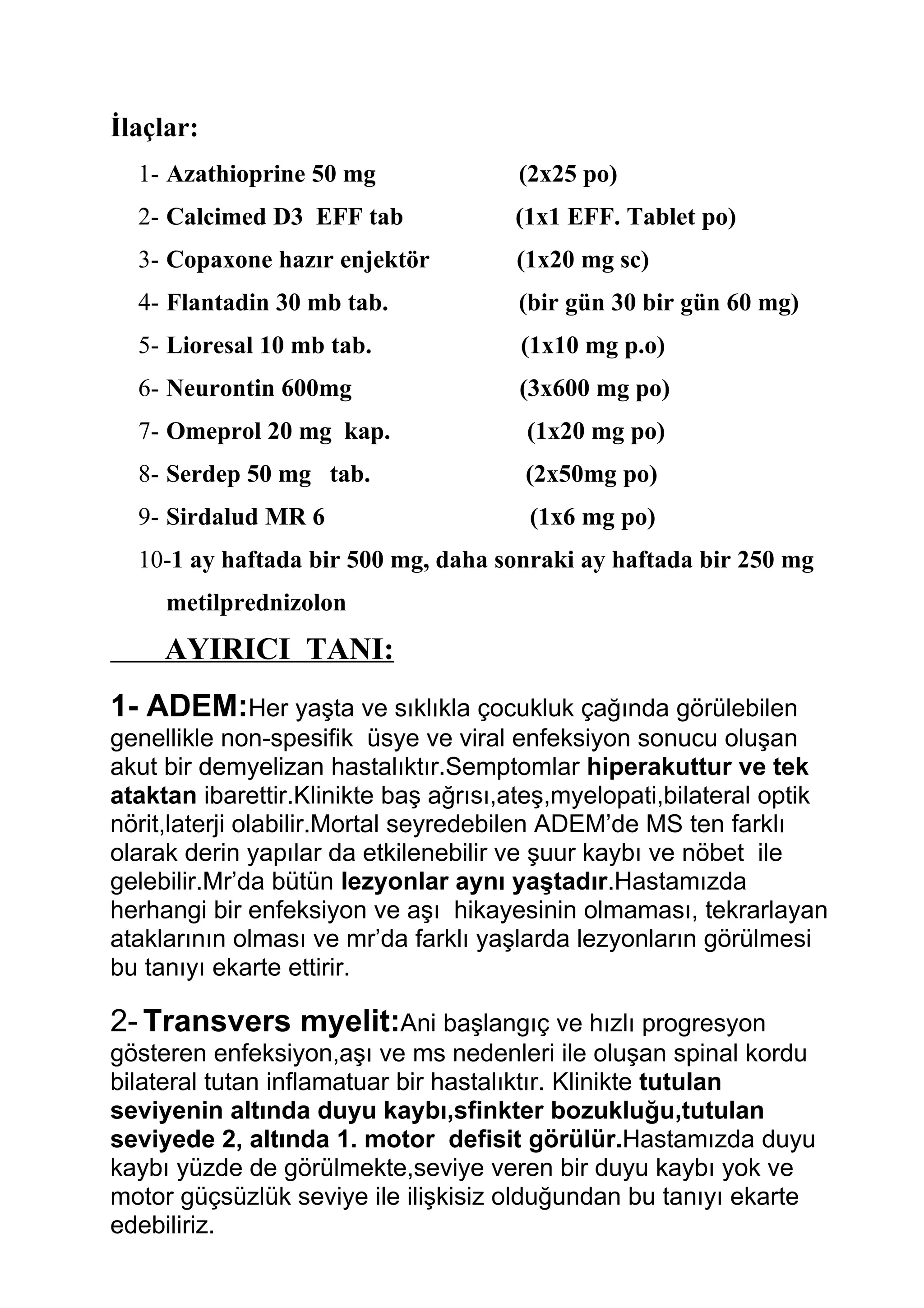 Nöroloji Hasta Raporu Örneği | DOC