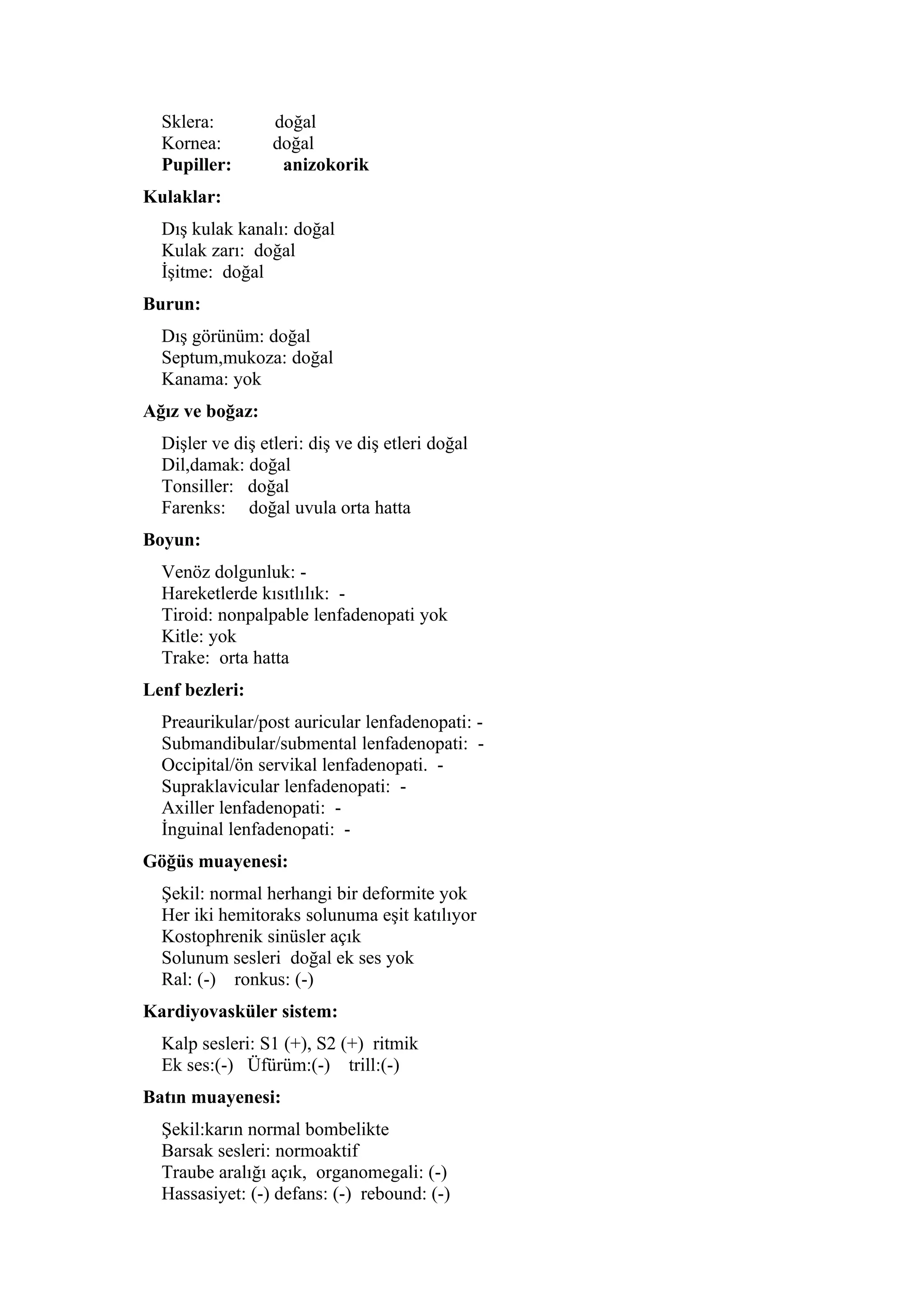 Nöroloji Hasta Raporu Örneği | DOC