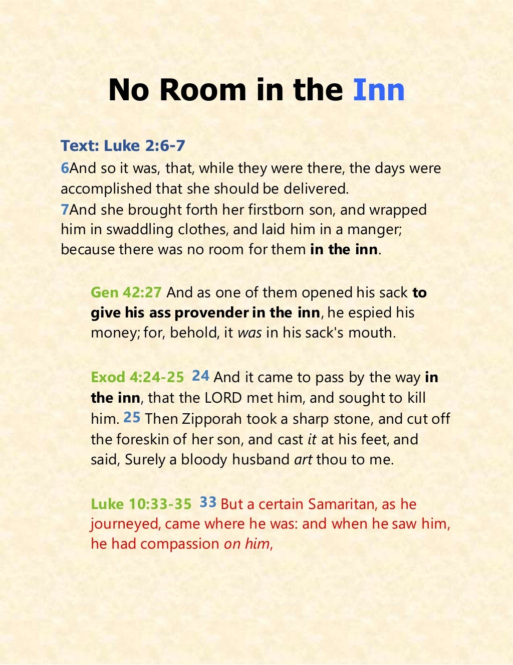 No Room in the Inn