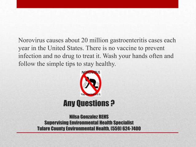 Norovirus outbreak prevention | PPTX