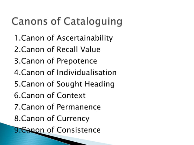 Normative principles of cataloguing | PPT