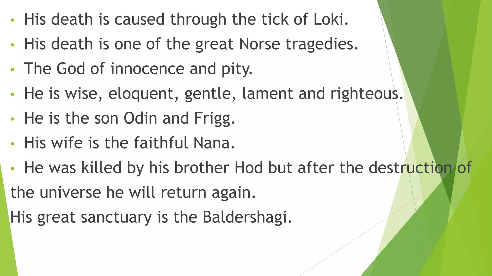 Norse Mythology 13 Major Deities | PPT
