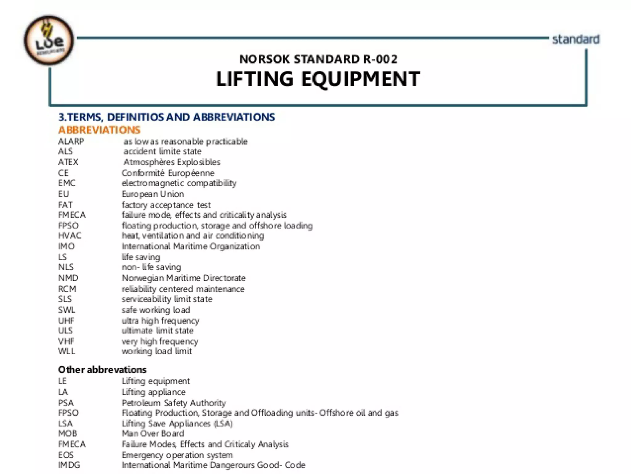 Norsok standard r 002 lifting equipment | PPT