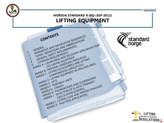 Norsok standard r 002 lifting equipment | PDF