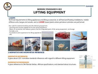 Norsok standard r 002 lifting equipment | PDF