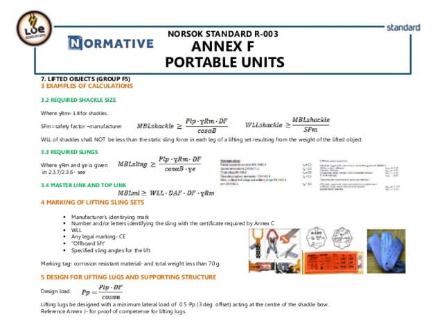 Norsok standard r 002 lifting equipment | PDF