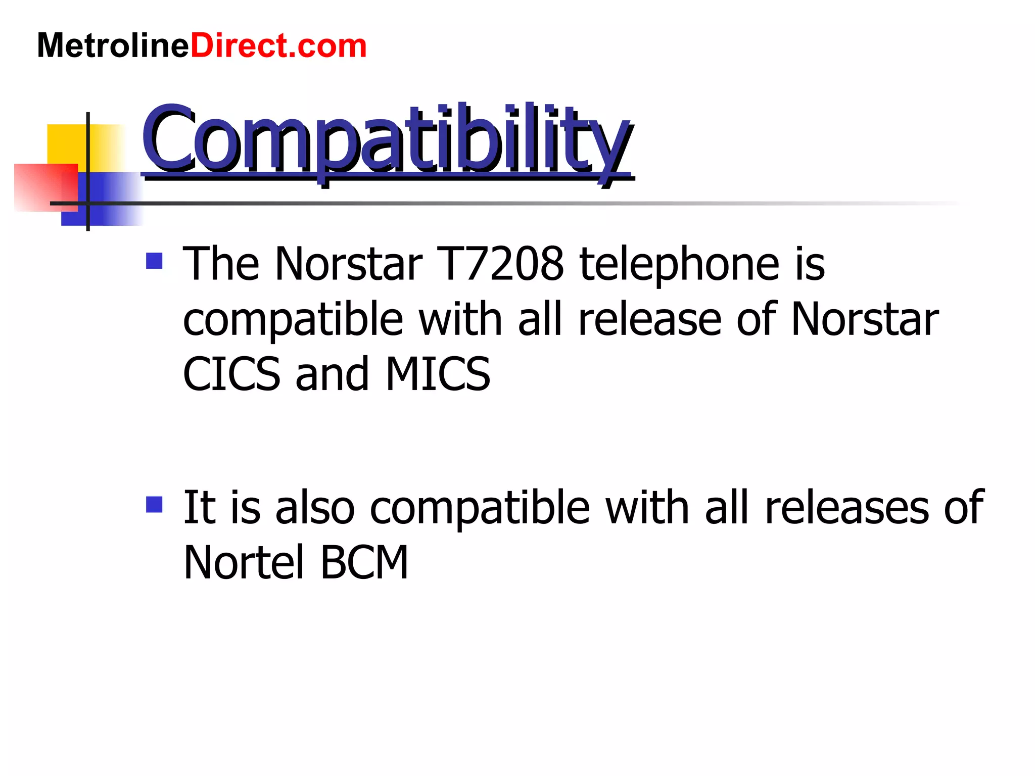 Norstar T7208 Telephone | PPT