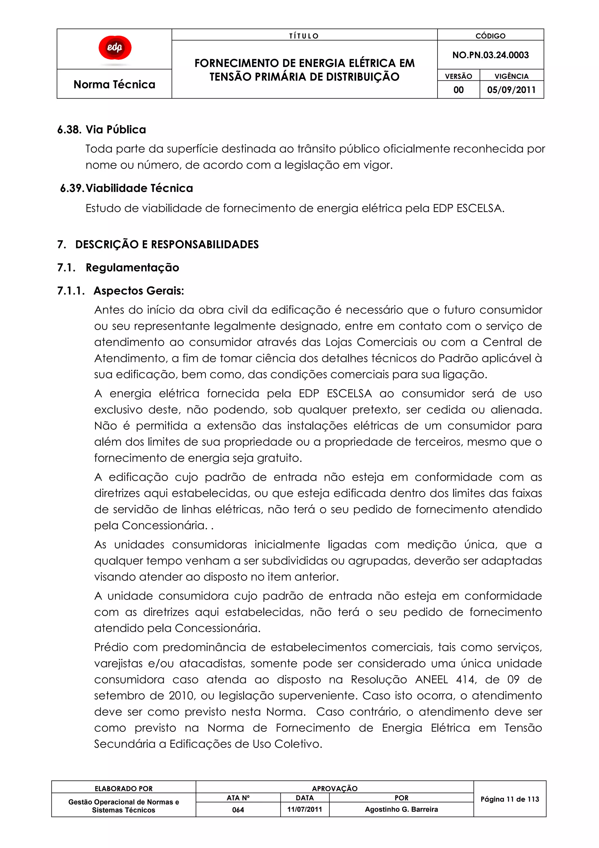 Norma EDP-Escelsa Instalações de Média tensão | PDF