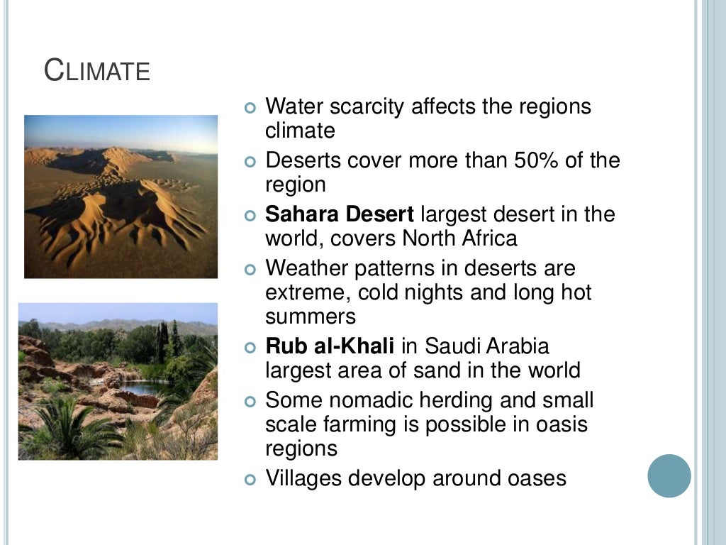 North africa and southwest asia