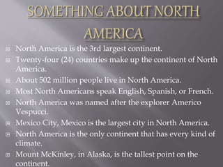 Geography of North america | PPTX