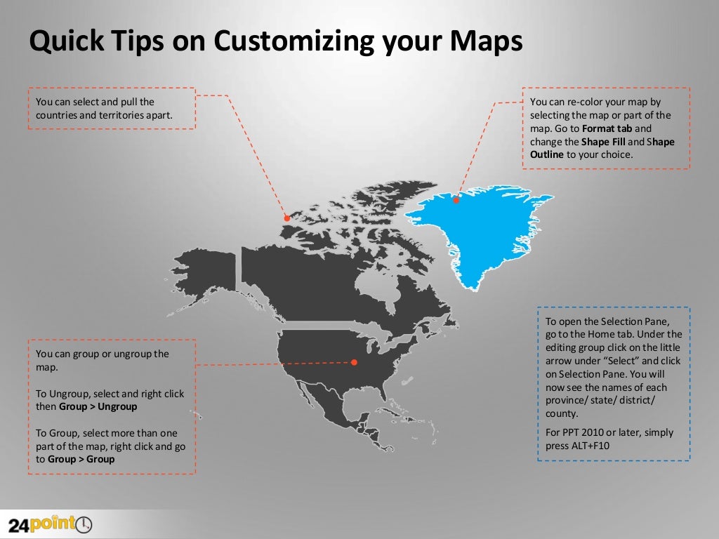 Map of North America - Editable PowerPoint Presentation