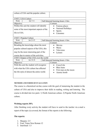 North american culture and its popular culture course syllabus | DOC