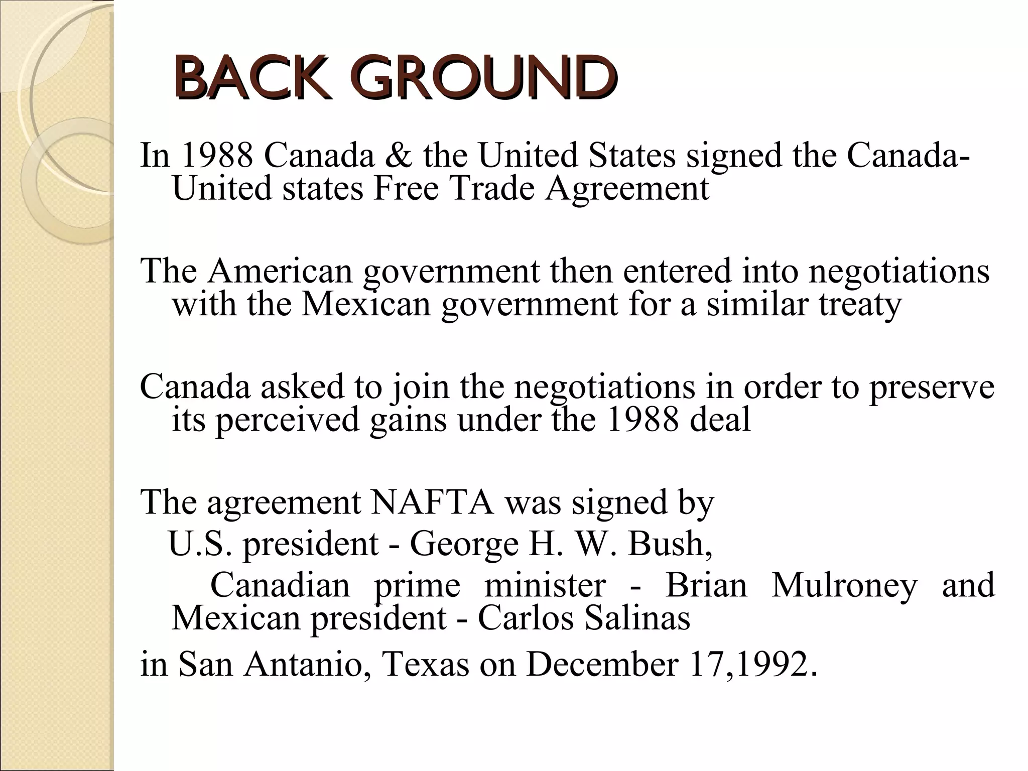 North American Free Trade Agreement | PPT