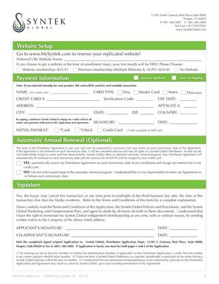 Syntek Global North America Distributor Application | PDF