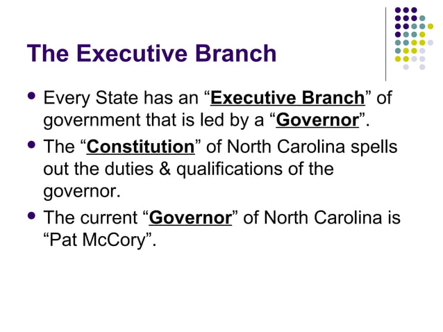 North carolina branches_of_government | PPT
