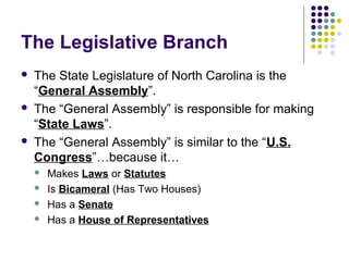North carolina branches_of_government | PPT