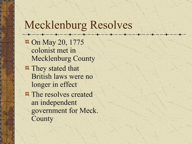 North Carolina In The Revolution | PPT