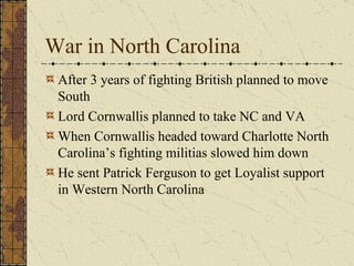 North Carolina In The Revolution | PPT