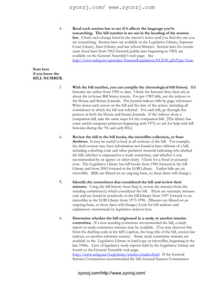 North carolina legislative history step by step following is a ... | PDF