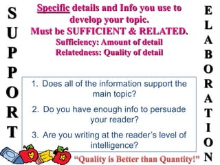 The 5 Features of Writing | PPTX