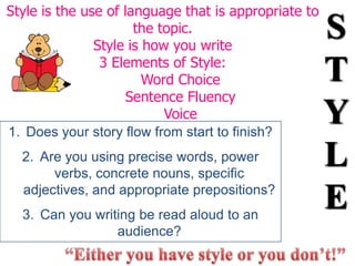 The 5 Features of Writing | PPTX