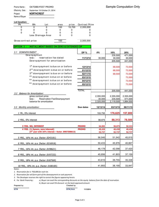 Northcrest sample computation | PDF