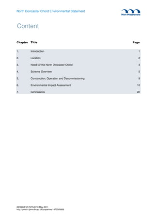 North doncaster chord environmental statement | PDF