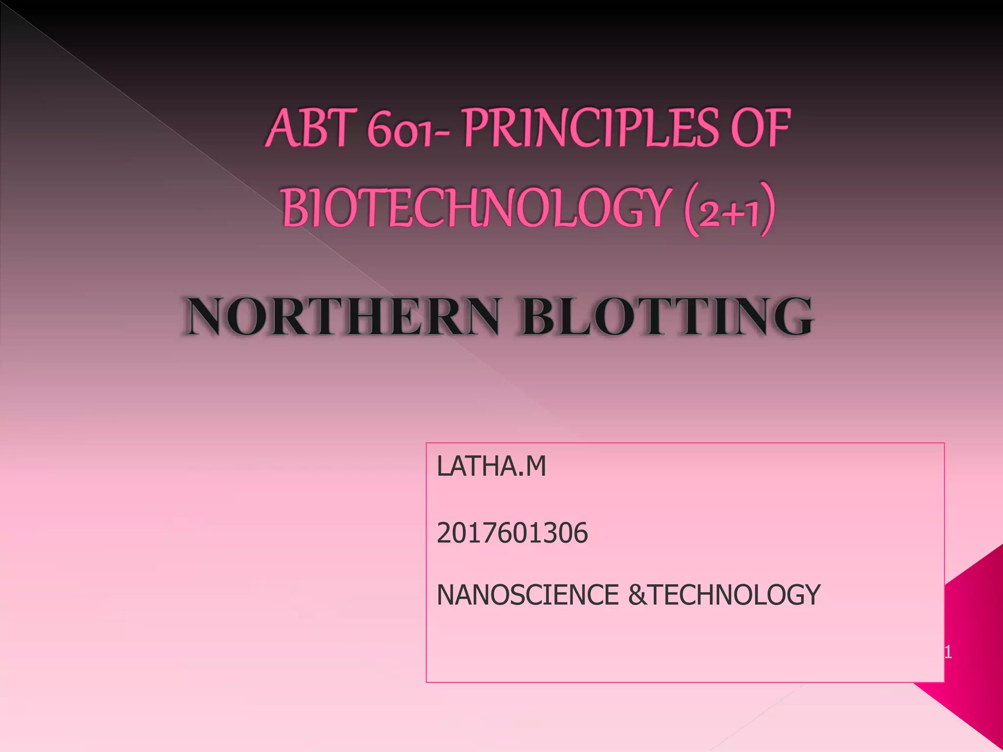Northern blotting ppt | PPTX