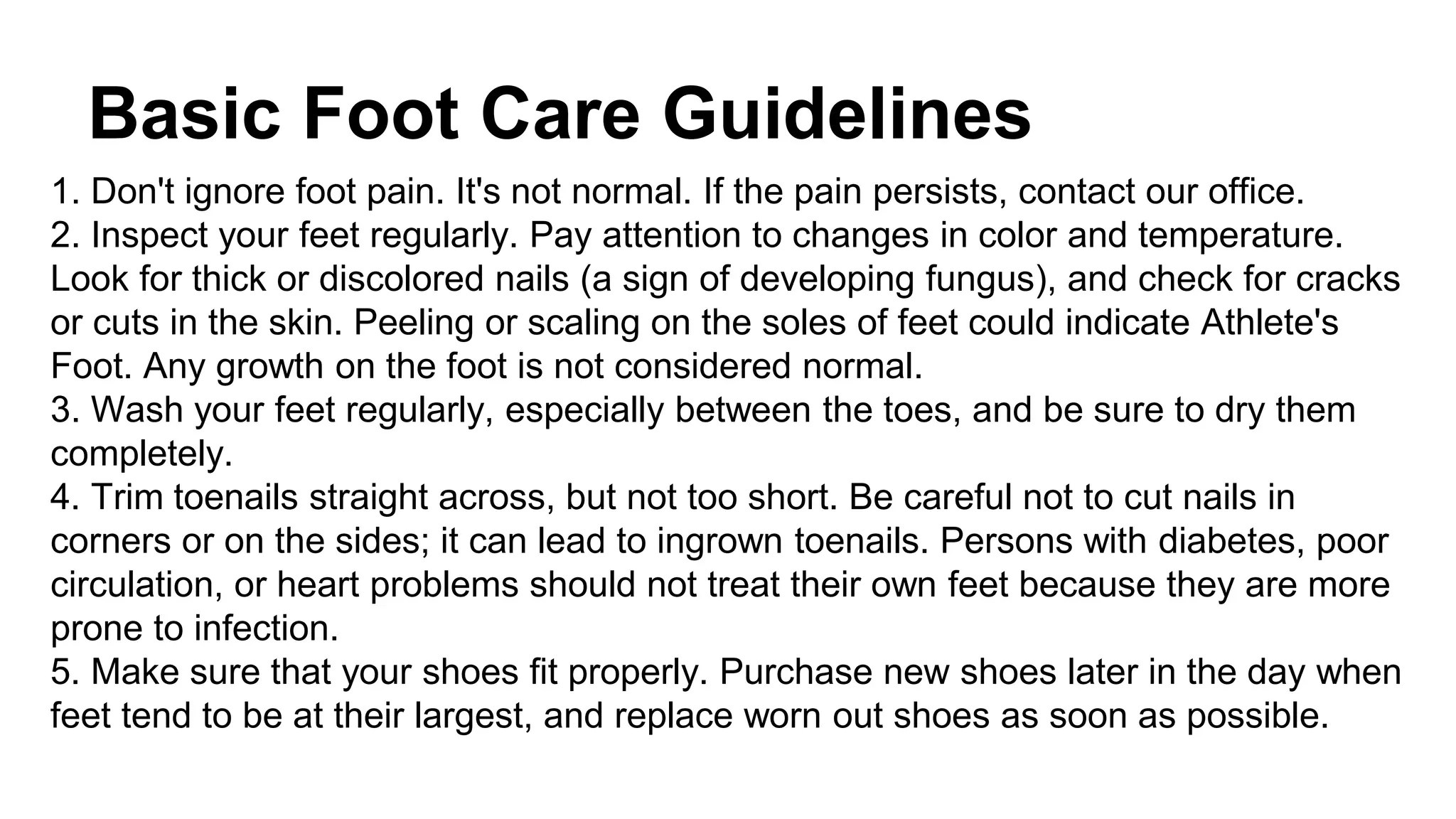 Podiatry & Foot Care - General Tips (Northern Foot Care) | PPTX