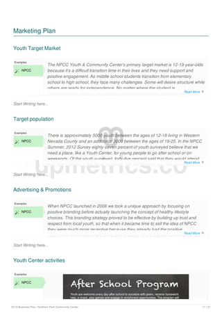 Community Center Business Plan Example | PDF