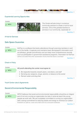 Community Center Business Plan Example | PDF