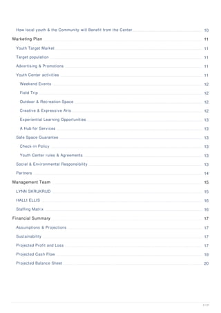 Community Center Business Plan Example | PDF