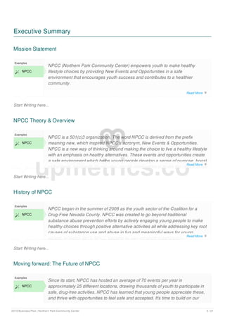 Community Center Business Plan Example | PDF