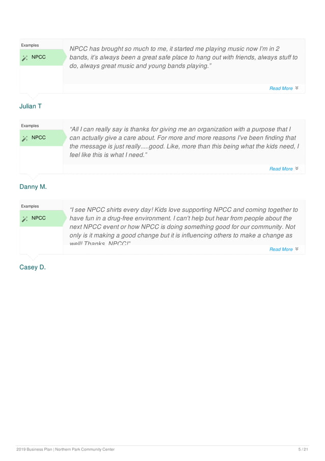 Community Center Business Plan Example | PDF