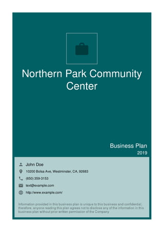 Community Center Business Plan Example | PDF