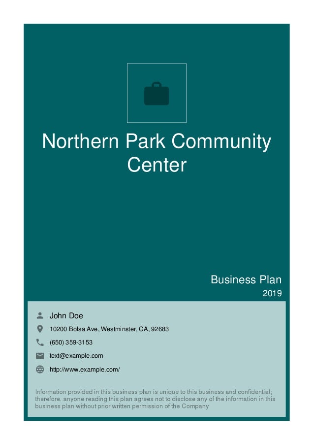 Community Center Business Plan Example Community Center Business Plan Example