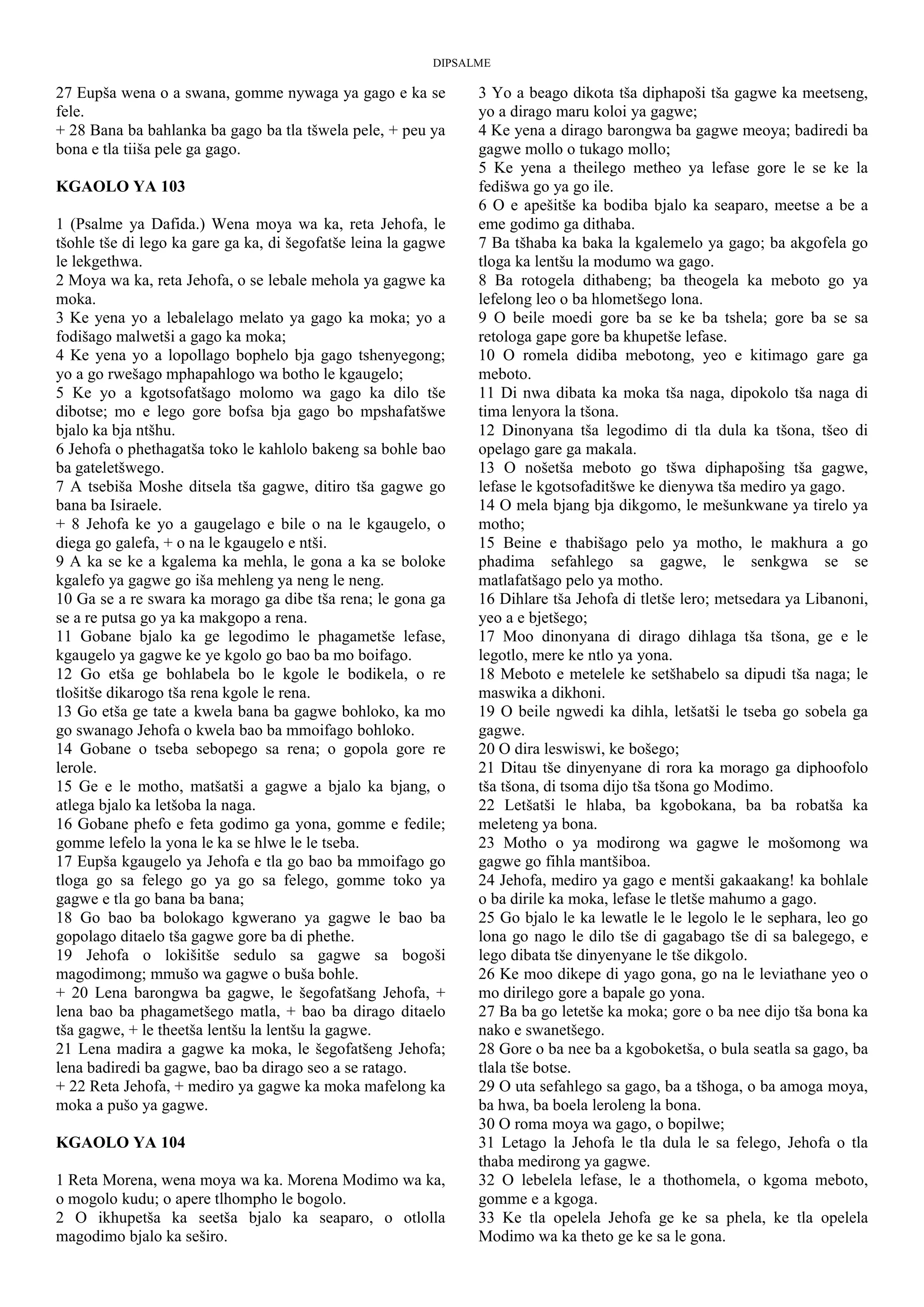 Northern Sotho Sepedi - The Book of Psalms.pdf