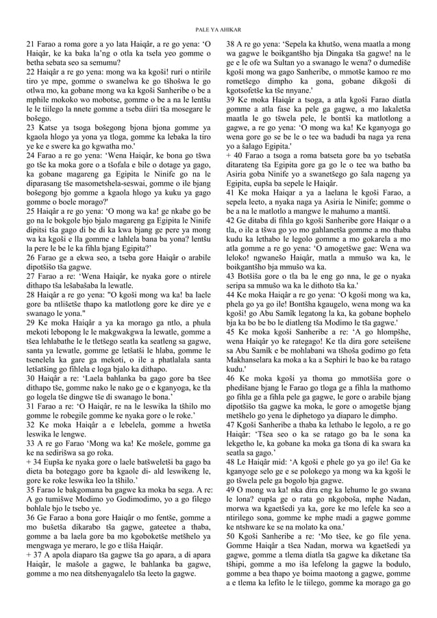 Northern Sotho Sepedi - The Story of Ahikar the Grand Vizier of Assyria.pdf