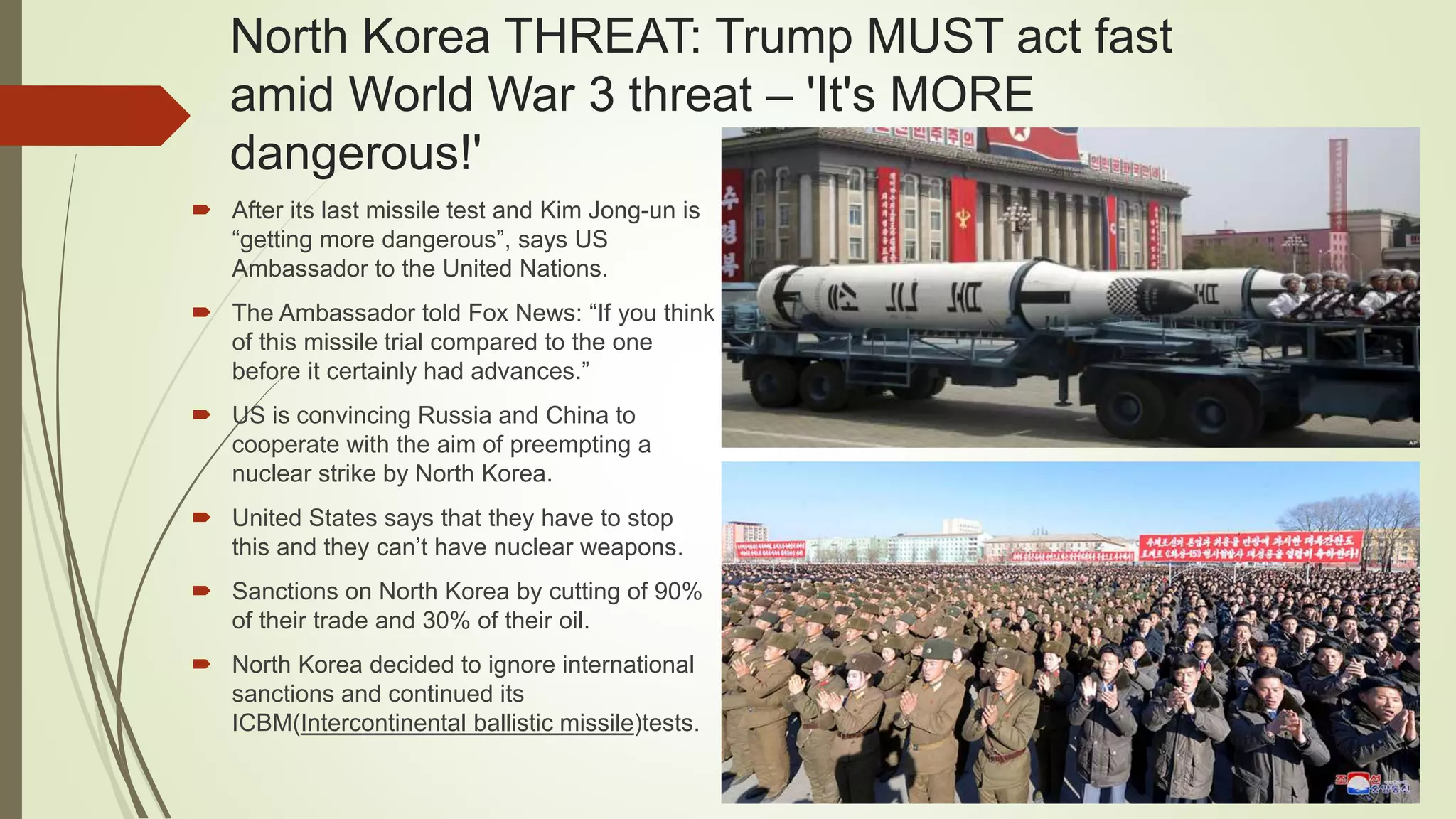 INTERNATIONAL RELATIONSHIP North Korea vs USA | PPT