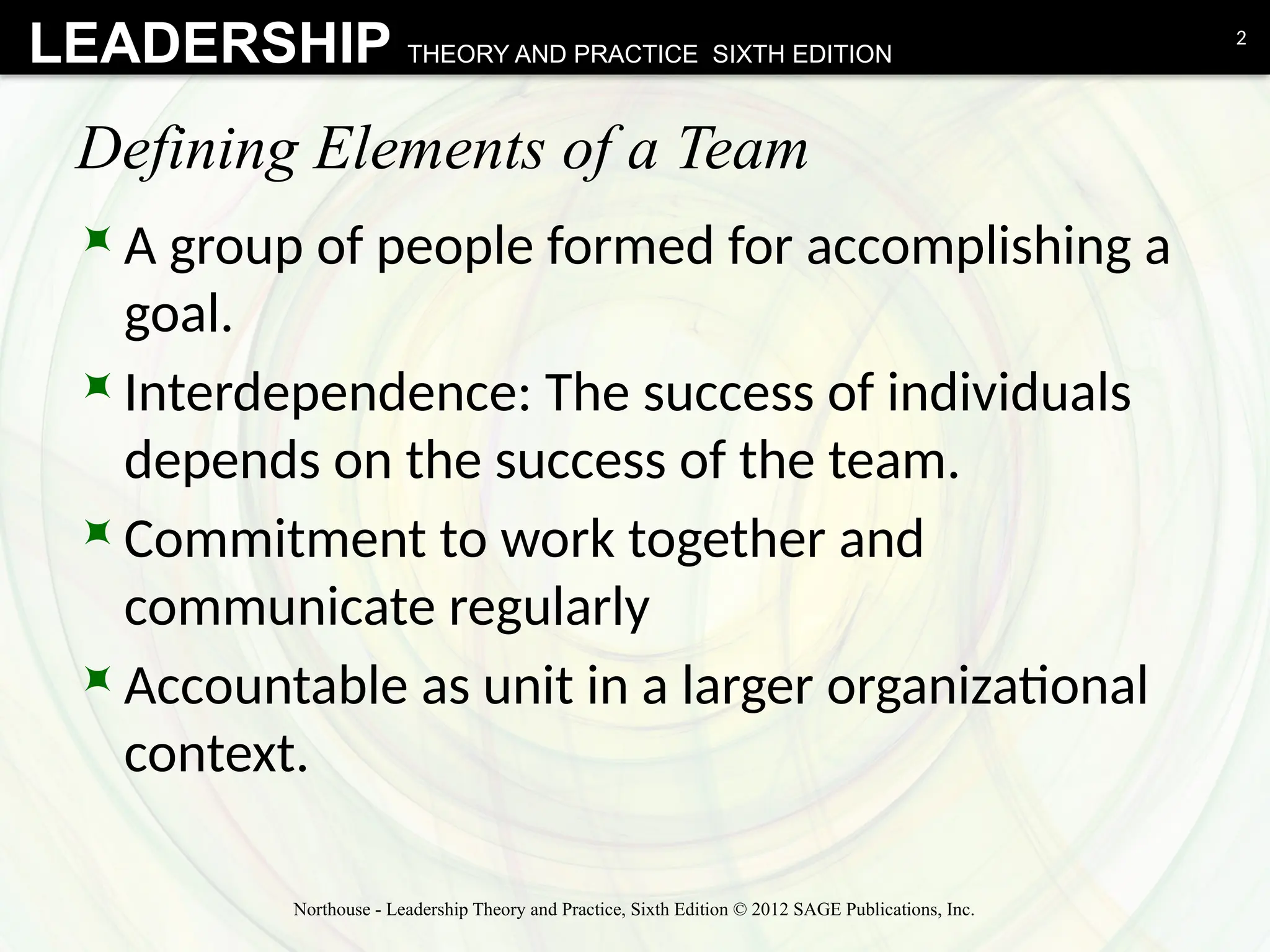 Team Leadership is a type of collective influence | PPTX