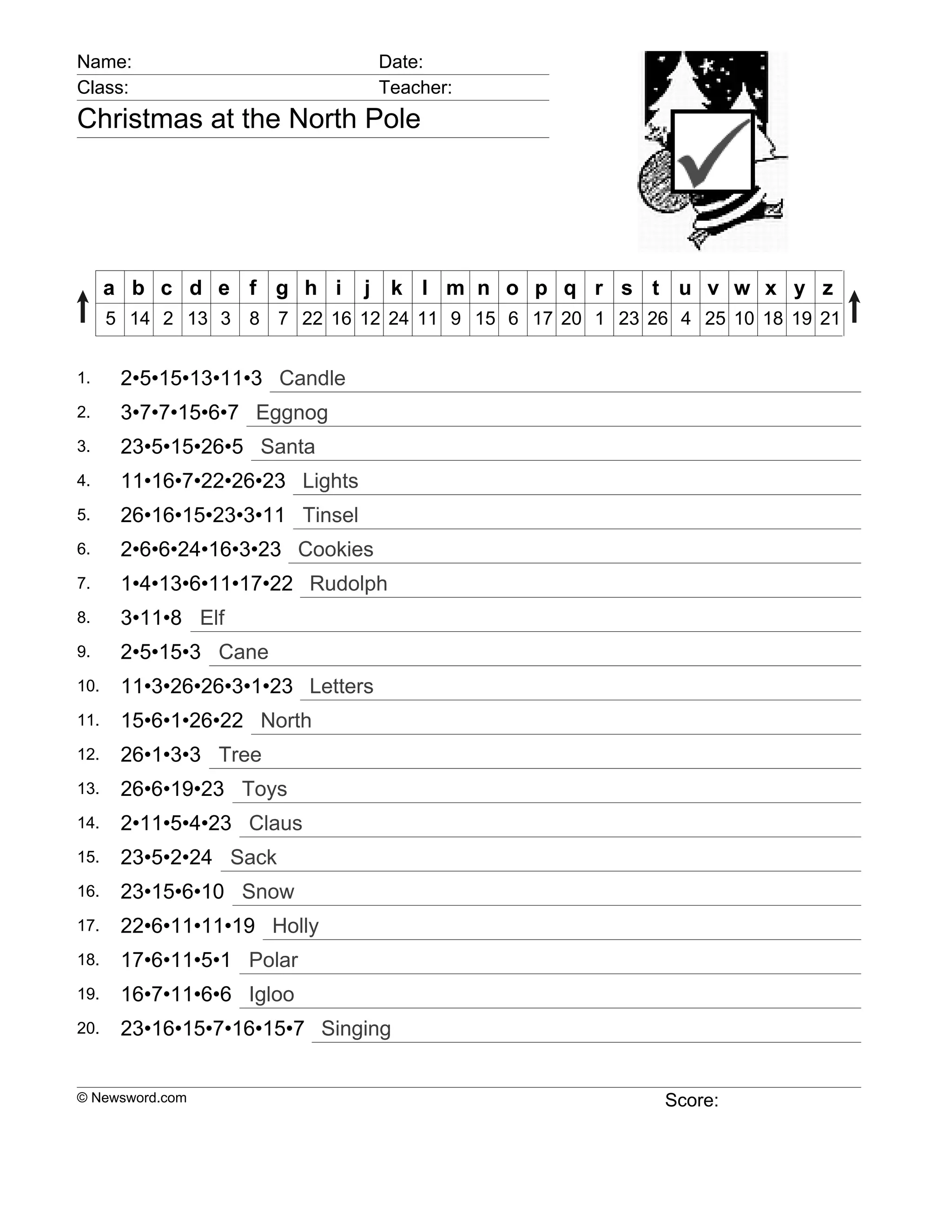 North Pole Worksheets | PPT